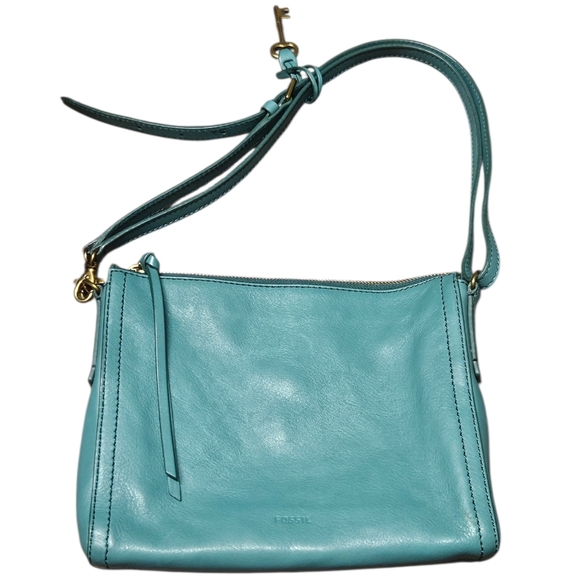 Fossil | Bags | Fossil Leather Crossbody Bag Teal | Poshmark